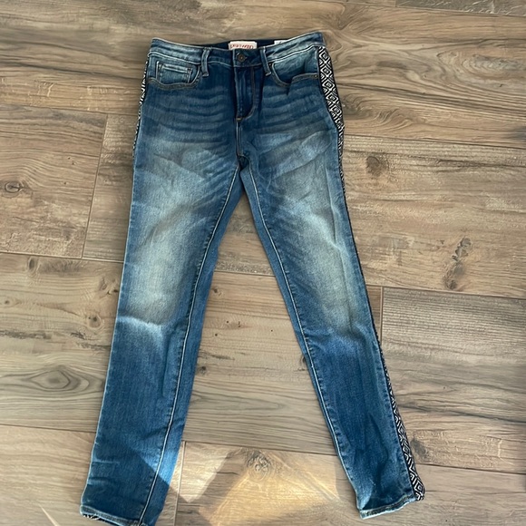 DRIFTWOOD | Jeans | Driftwood Blue Skinny Jeans With Pattern | Poshmark
